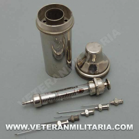 Original German Syringe and Needles in Steel Tube