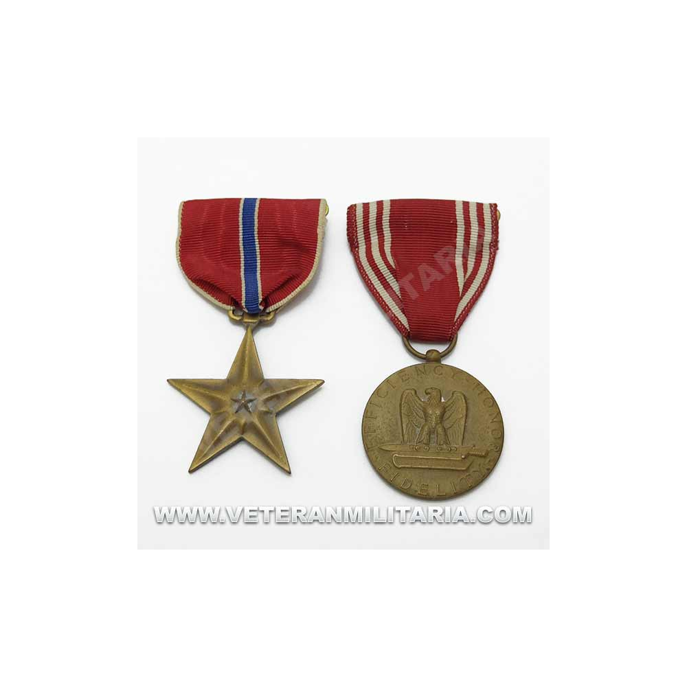 Original Set of 2 Medals Bronze Star and Good Conduct