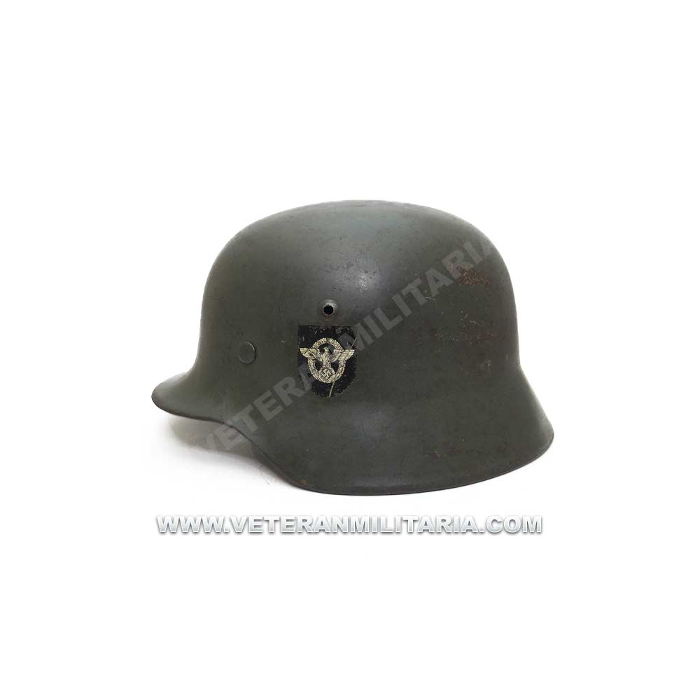 Original German M35 Helmet Double Decal Polizei