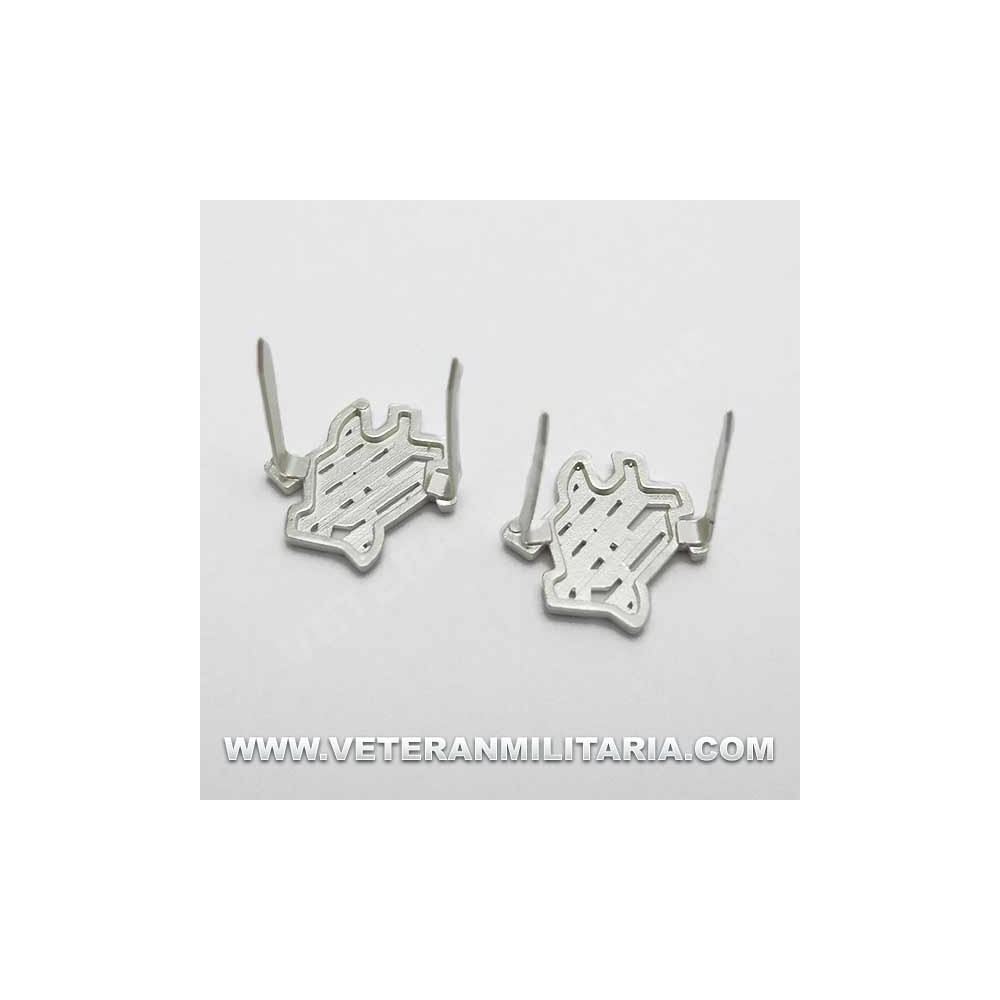 L.A.H. silvered metal cyphers for Adolf Hitler shoulder boards